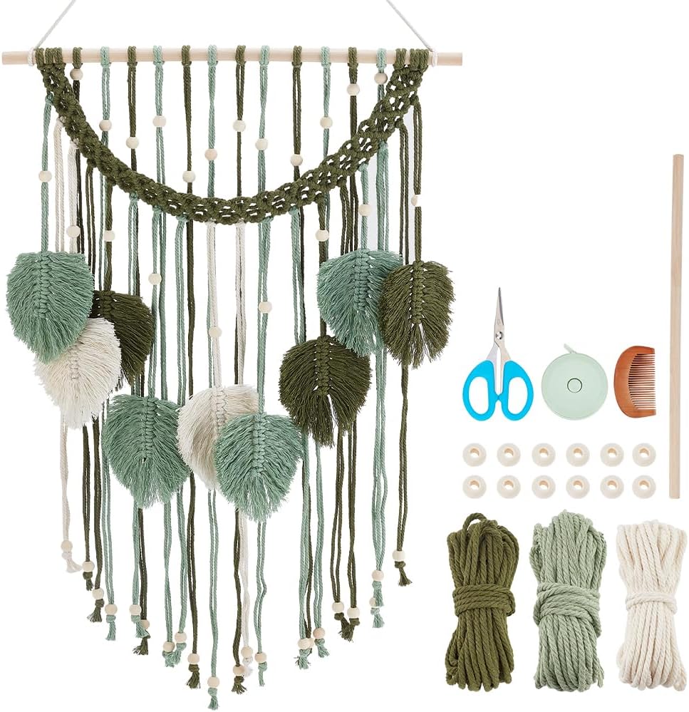 DIY Macrame Leaf Wall Hanging Beginners Boho Macrame Kits for Adults ...
