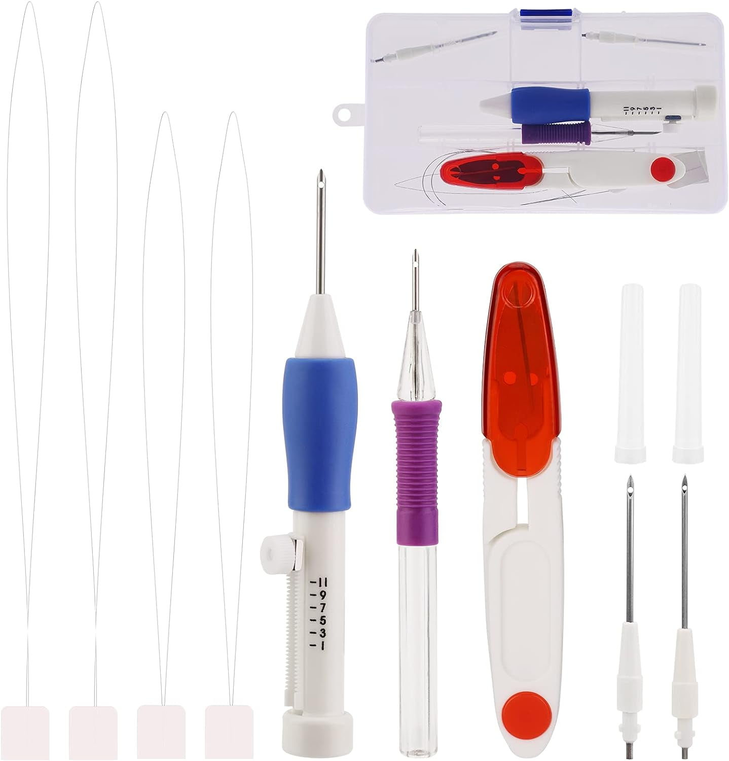 DIY Magic Embroidery Pen Kit Knitting Stitching Tool, Adjustable Punch ...