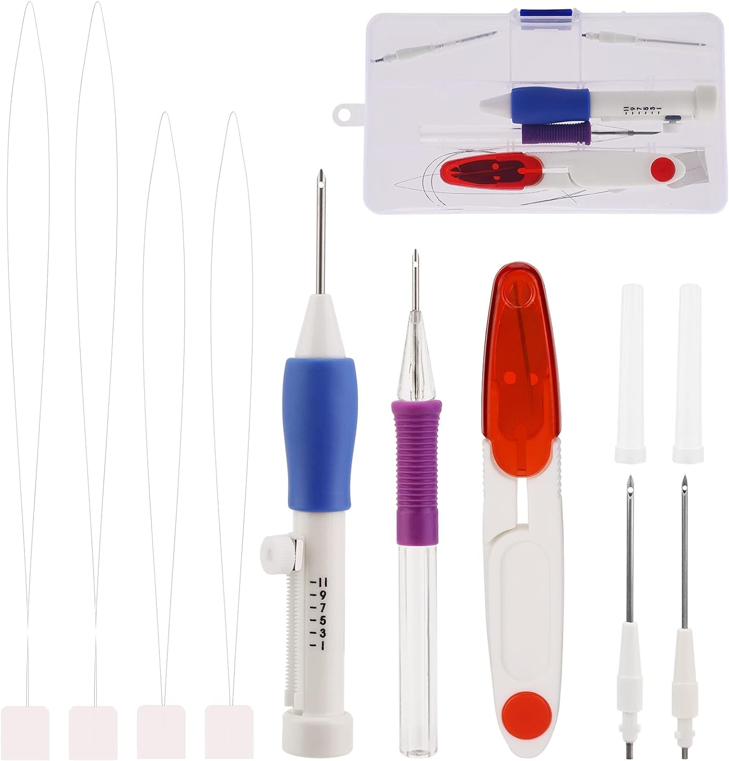 DIY Magic Embroidery Pen Kit Knitting Stitching Tool, Adjustable Punch ...