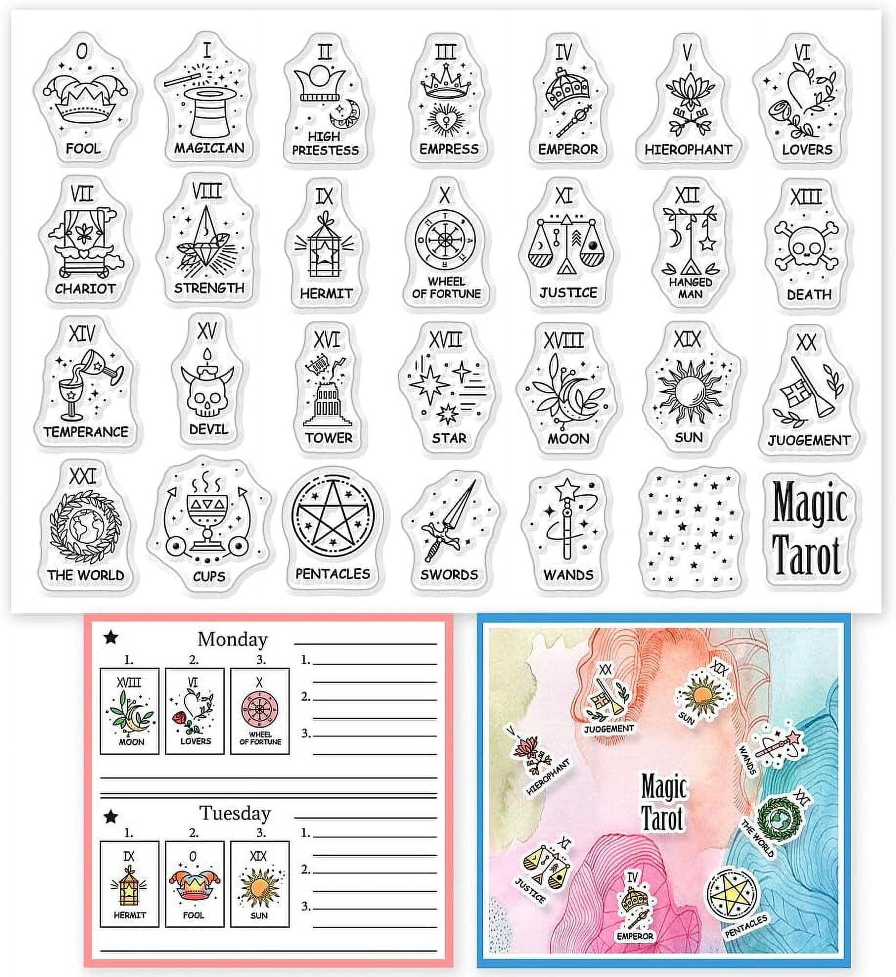 DIY Magic Fantasy Tarot Clear Stamps Mystic Tarot Background Silicone ...