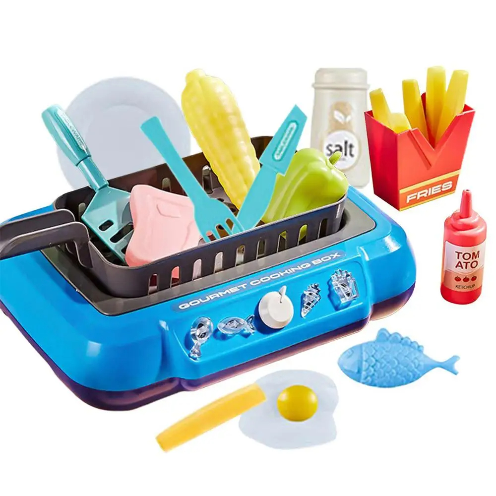 Topbuy Kids Chef’s Pretend Kitchen Cooking Toy Play Set for Toddler ...