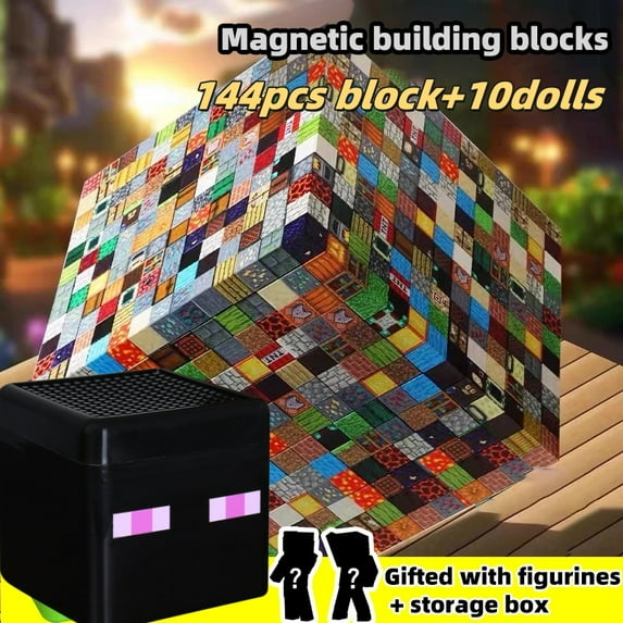 DIY Magnetic building blocks toy storage box set DIY assembly toys for ...
