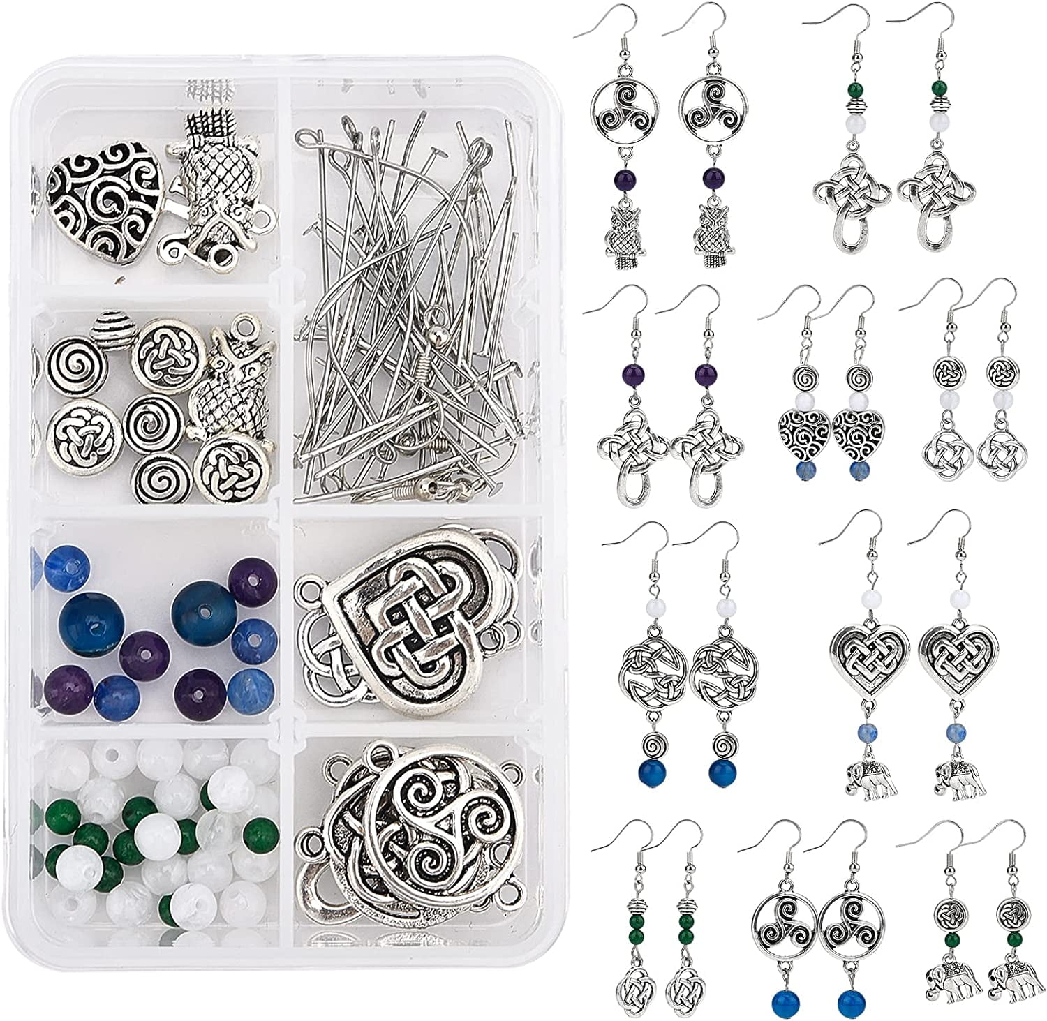 DIY 10 Pairs Tibetan Style Earring Making Kit, Jewellery Starter Sets ...