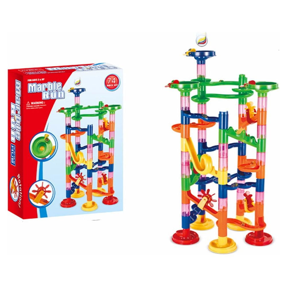 DIY Marble Run Coaster Maze Toy - Hanmun DIY Marble Race Toy 74 Piece ...