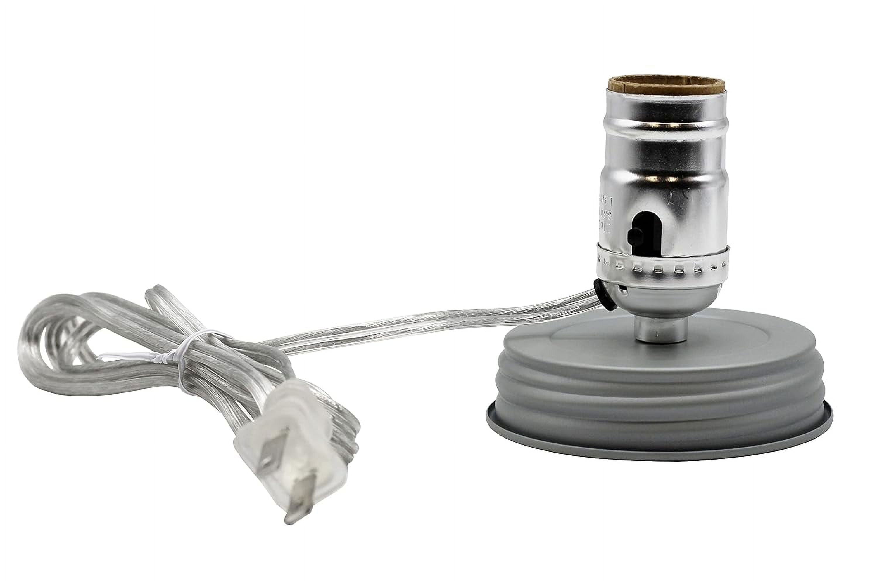 DIY Mason Jar Lamp Making Kit - Silver Color Lid & Socket great for ...