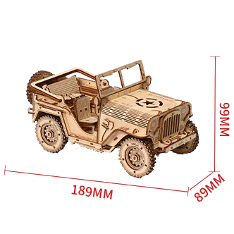 DIY Mechanical Off-road Cars Wood Puzzle Toys Child Classic Jeep ...
