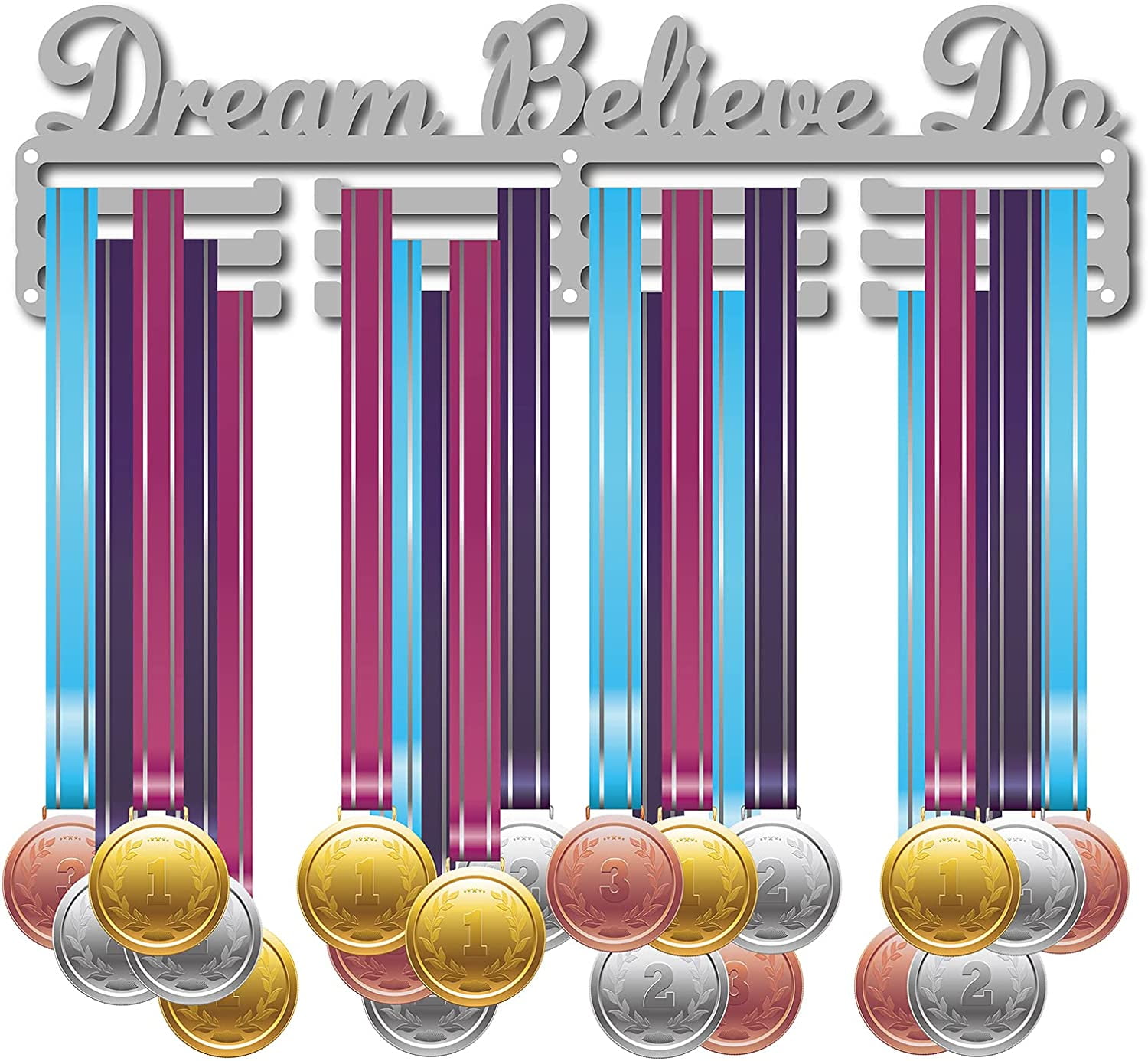 DIY Medal Holder Display Hanger Rack Sports Awards Metal Lanyard Holder ...