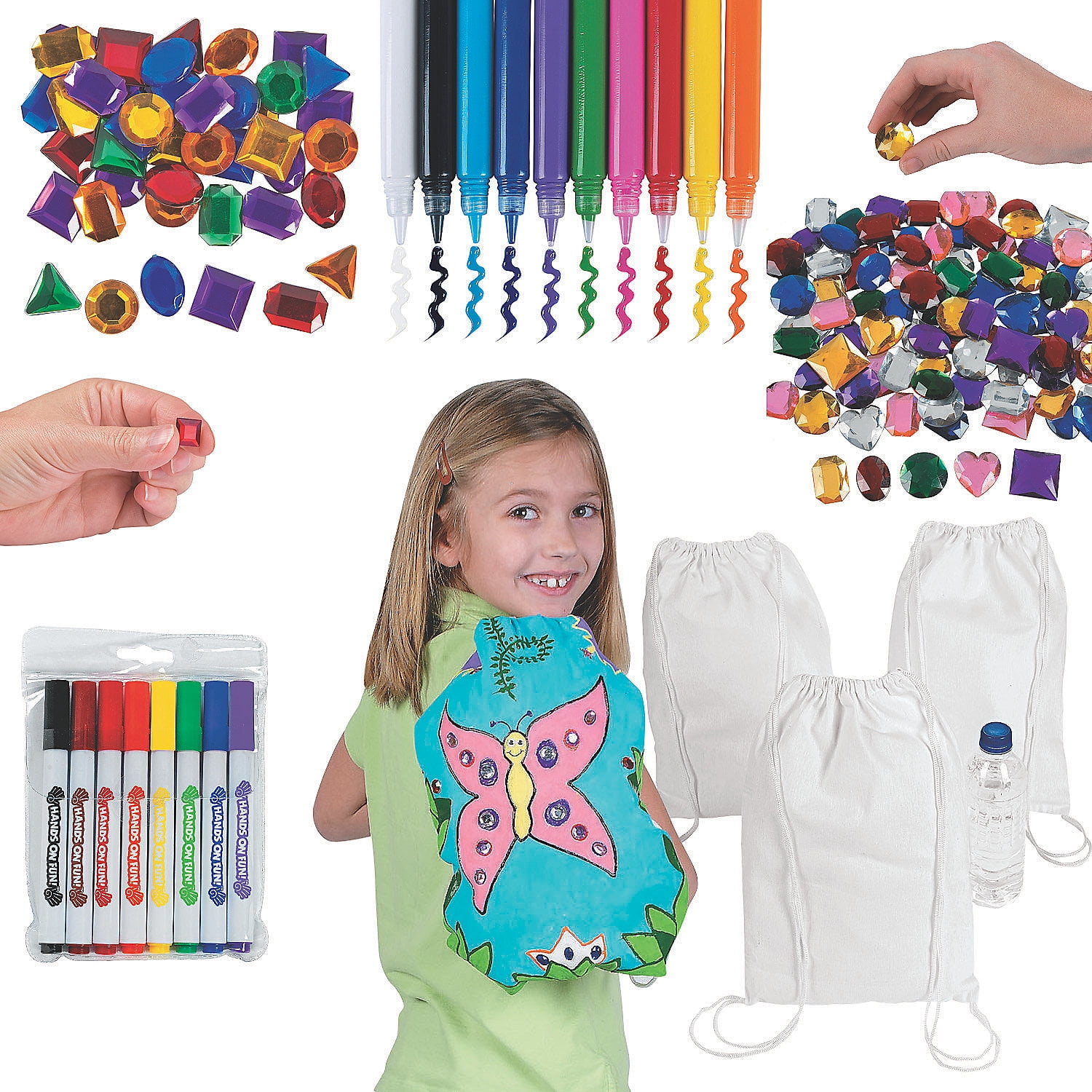 DIY Medium Canvas Drawstring Bag Kit Assortment May Vary - Walmart.com