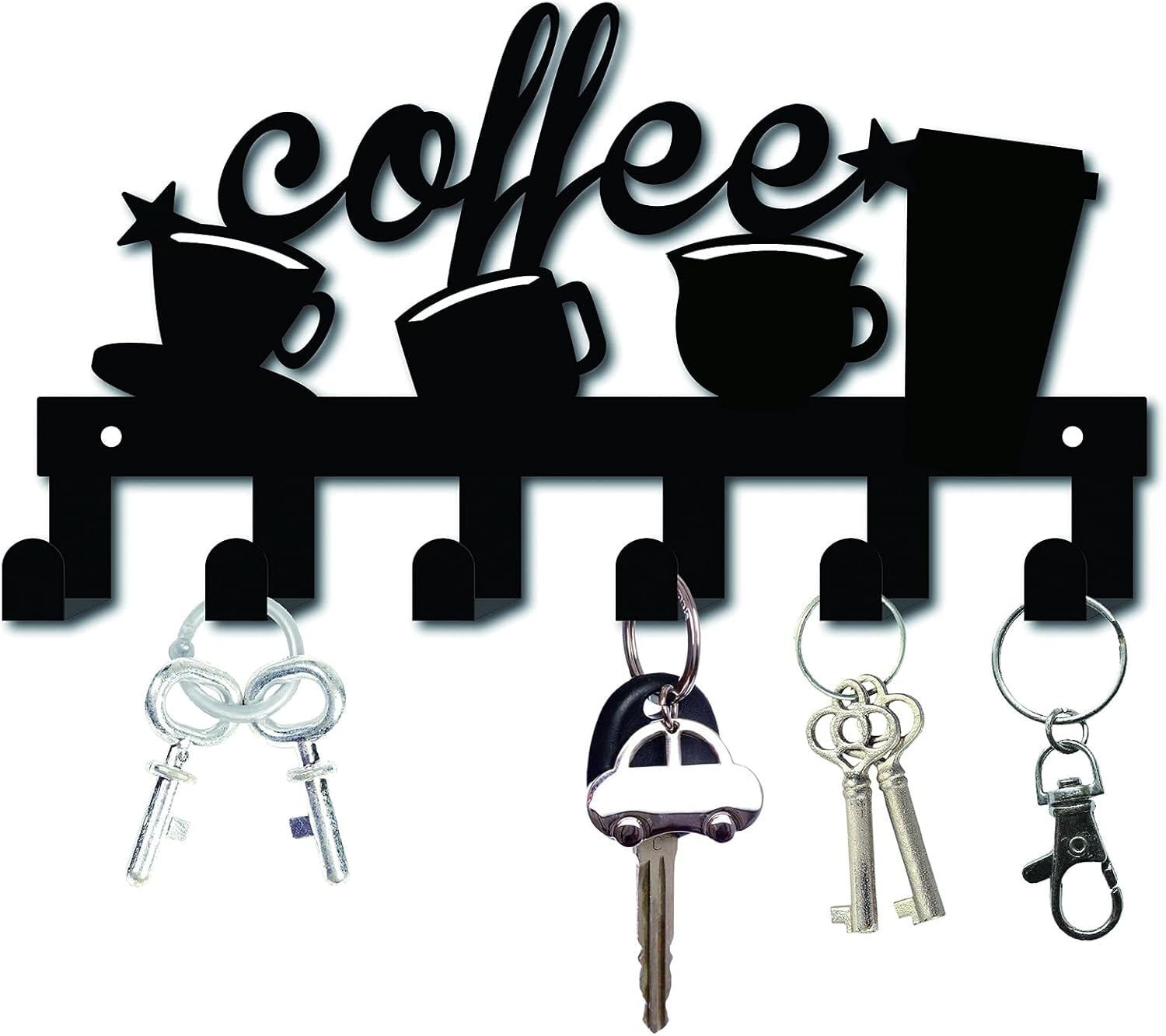 DIY Metal Key Holder Black Key Hooks Wall Mount Hanger Decor Iron ...