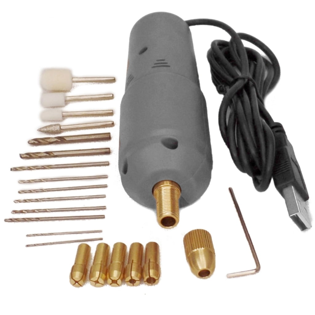 DIY Micro Electric Aluminum Portable Handheld Drill Set Twist Drill ...