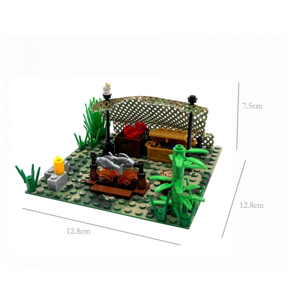 DIY Military Jungle Theme Scene MOC Building Blocks Army Architecture ...