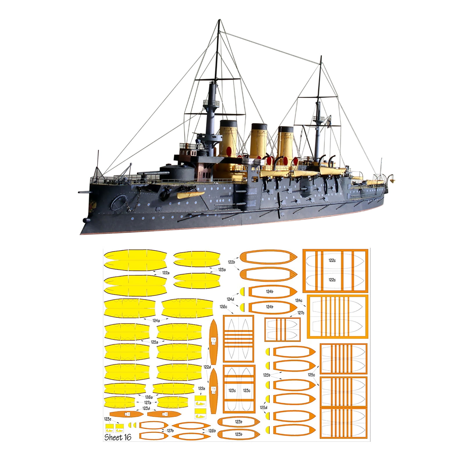 DIY Military Paper Ship Model Kit Czar Russia Navy Oslabya Battleship ...