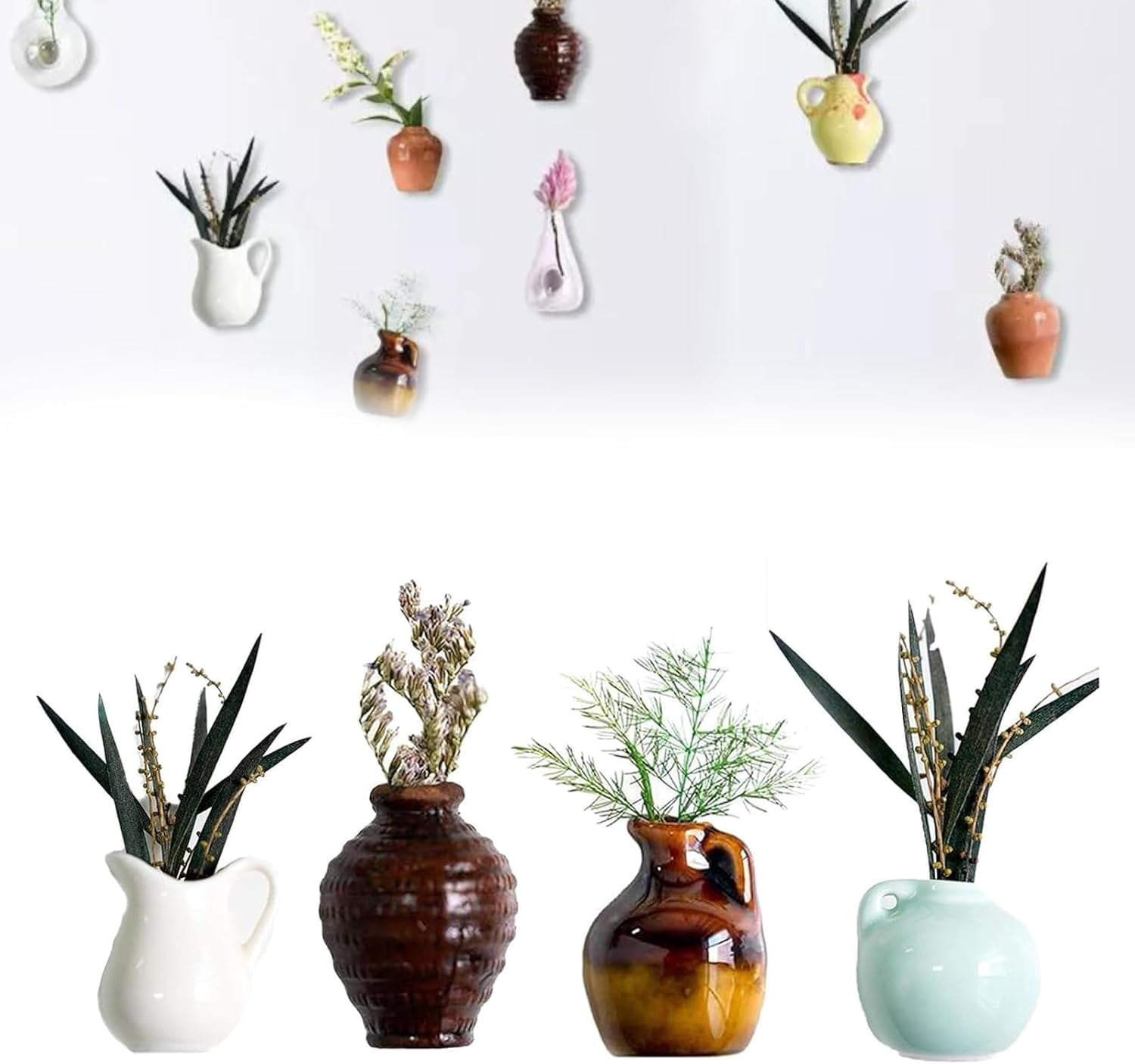 DIY Mini Ceramic Vase Magnets for Fridge, Creative Mini Ceramic Vase ...