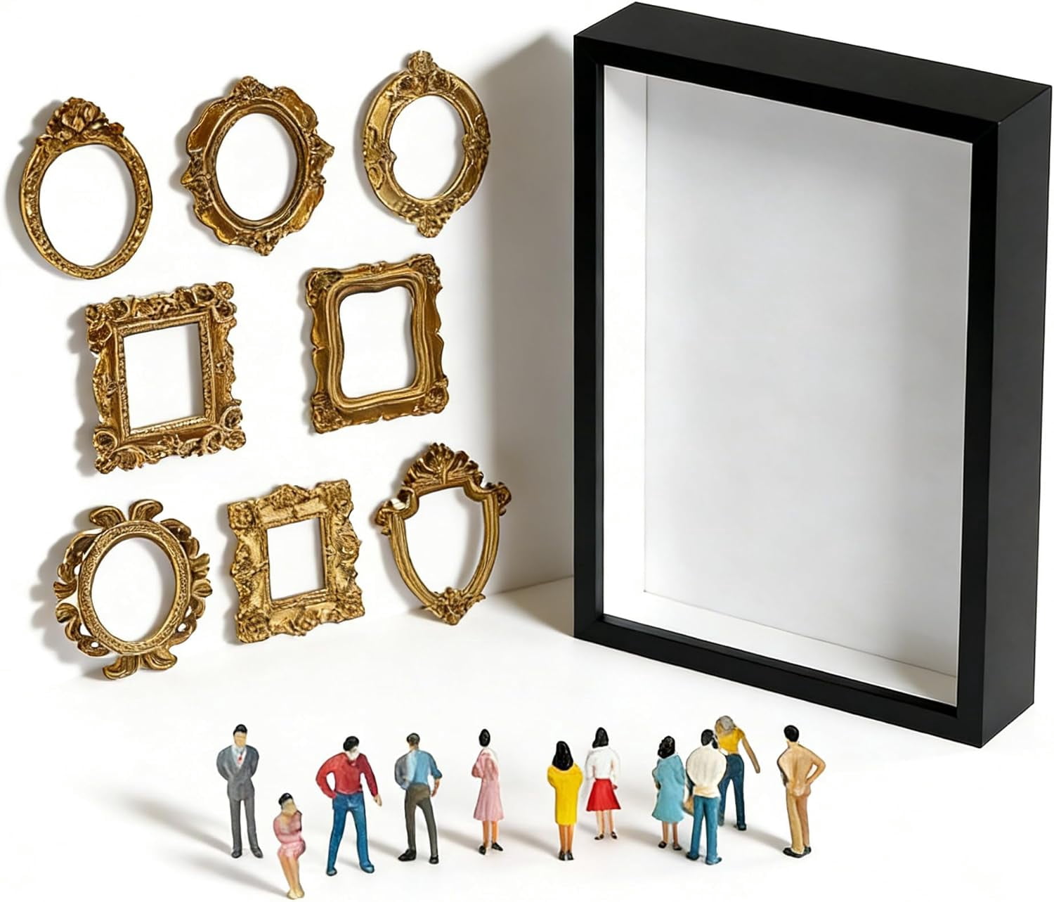 DIY Mini Museum Kit, Museum Shadow Box with Golded Mini Frames ...