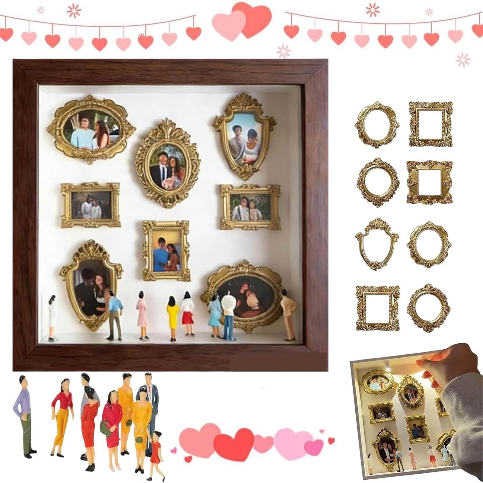 DIY Mini Museum Silhouette Box, 9.8” Creative Memory Display Kit with ...