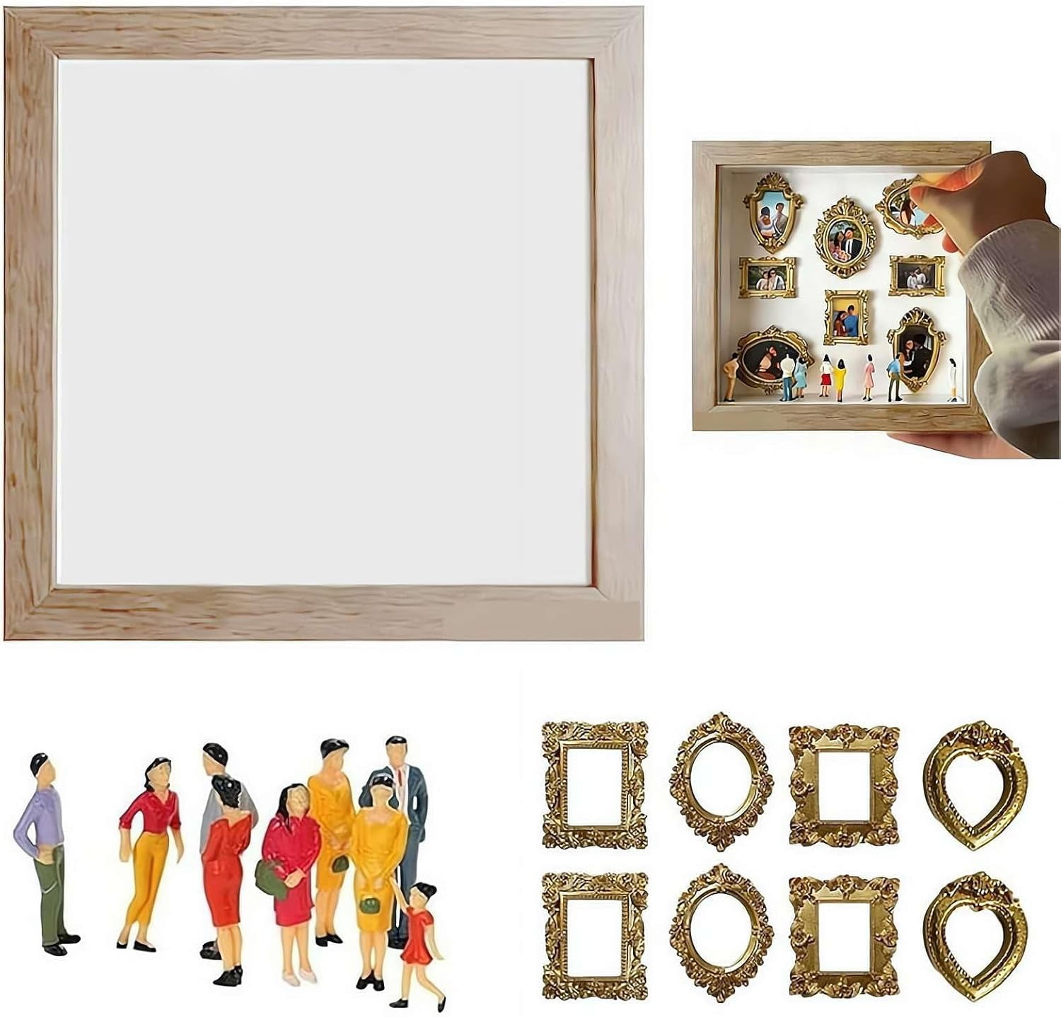 DIY Mini Museum Silhouette Box, Family Memory Photo Display Case Frame ...
