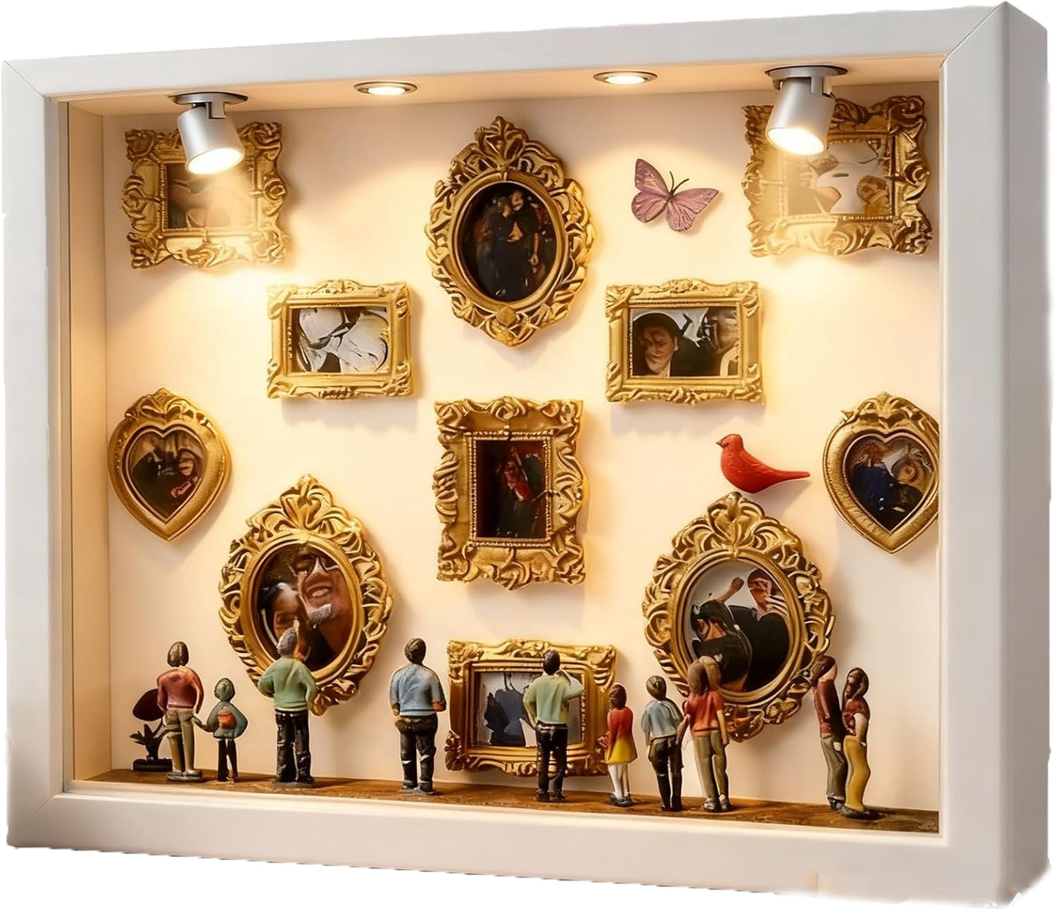 DIY Mini Museum Silhouette Box, Lighted Shadow Box Display with ...