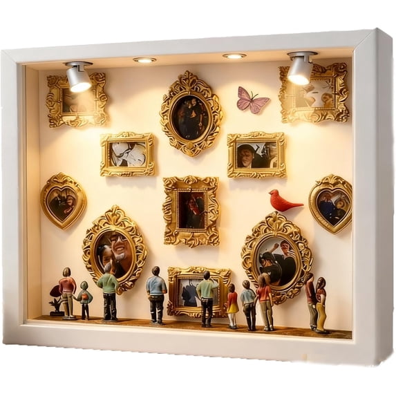 DIY Mini Museum Silhouette Box, Lighted Shadow Box Display with ...