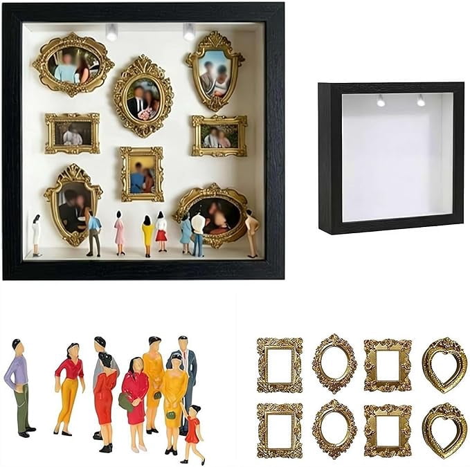 DIY Mini Museum Silhouette Box, Shadow Box Frame Kit with Black Mini ...