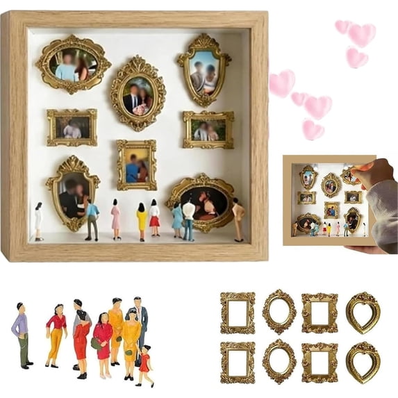 DIY Mini Museum Silhouette Box – Shadow Box Frame Kit with Gold Mini ...