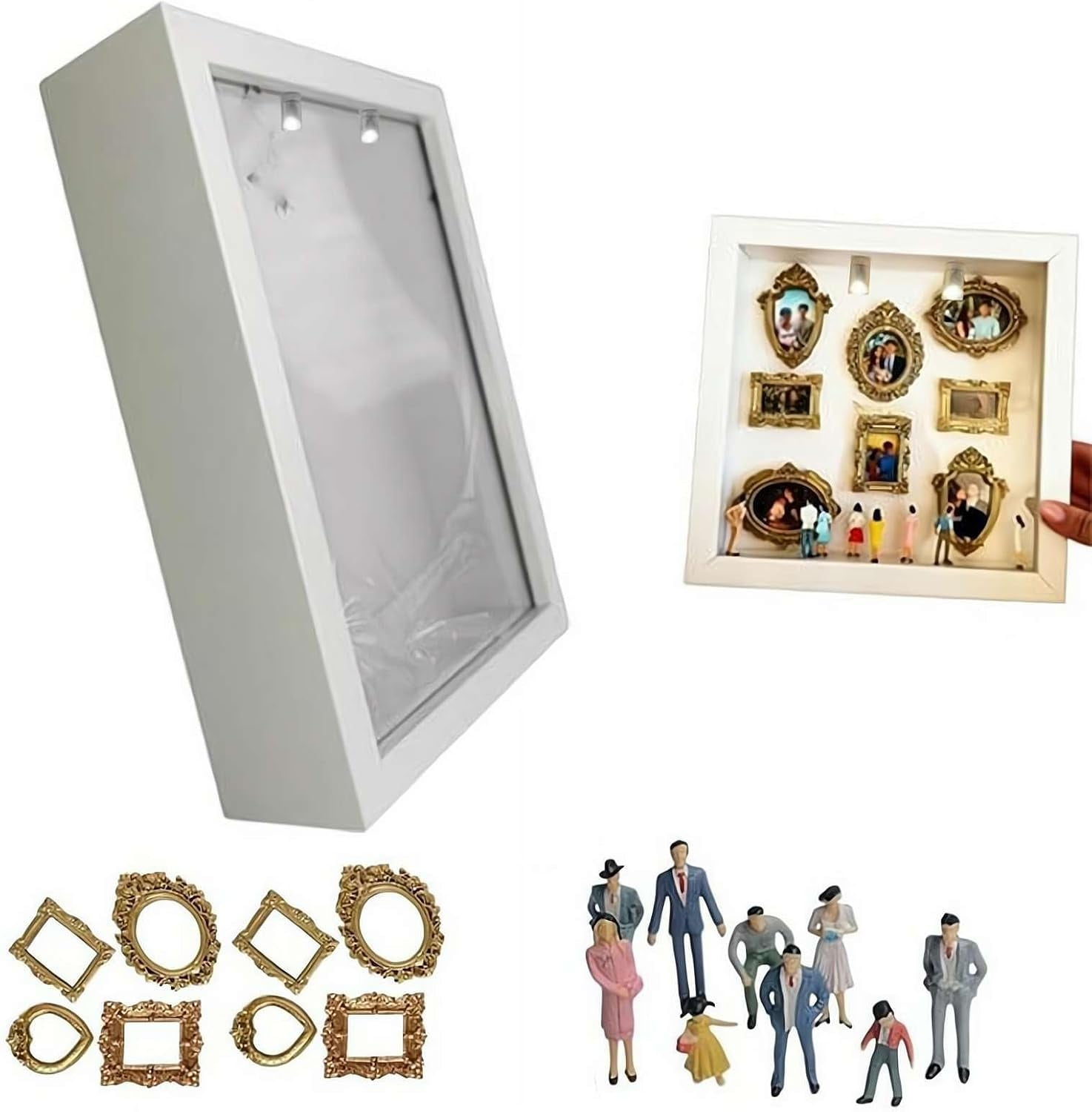 DIY Mini Museum Silhouette Box – Shadow Box Frame Kit with Gold Mini ...