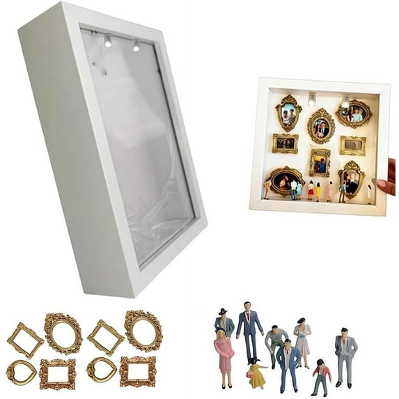 DIY Mini Museum Silhouette Box – Shadow Box Frame Kit with Gold Mini ...
