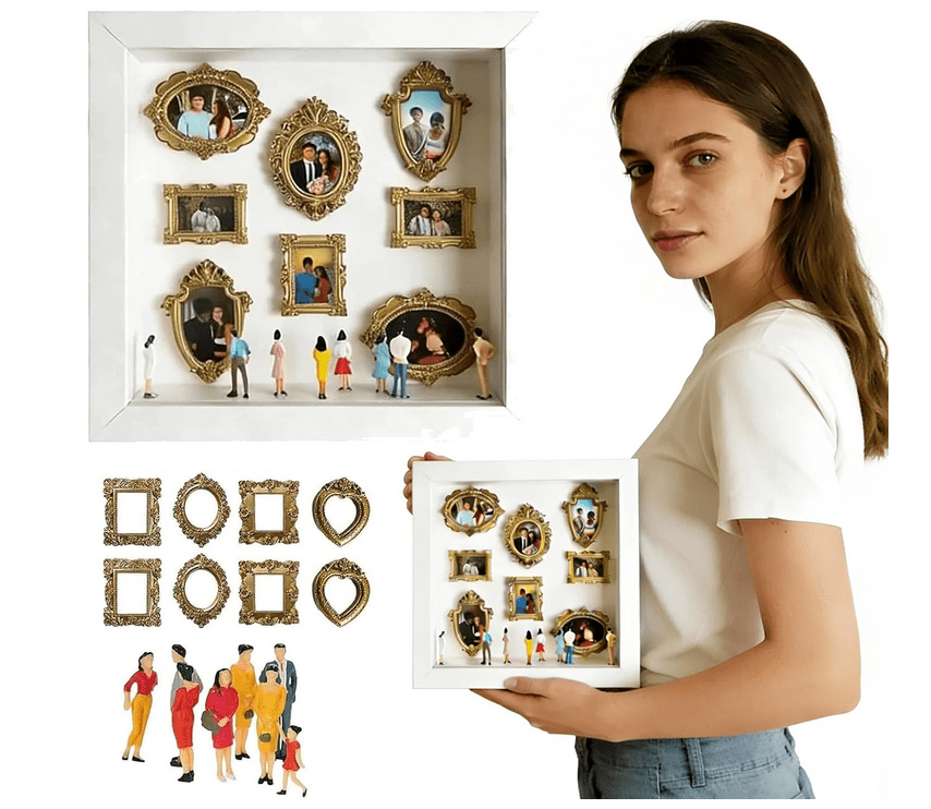DIY Mini Museum Silhouette Box – Shadow Box Frame Kit with Gold Mini ...