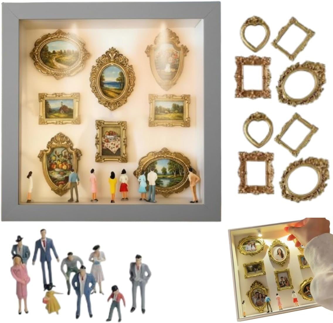 DIY Mini Museum Silhouette Box, Shadow Box Frame Kit with Light, Mini ...