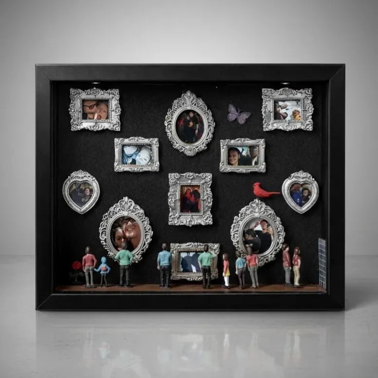DIY Mini Paper-Cut Silhouettes Memory Box Frame Kit for Celebrations ...