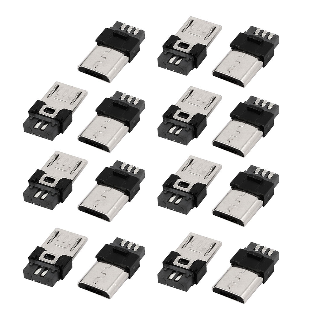 DIY Mini USB 5 Terminal Type Male Connector Silver Tone 15pcs - Walmart ...