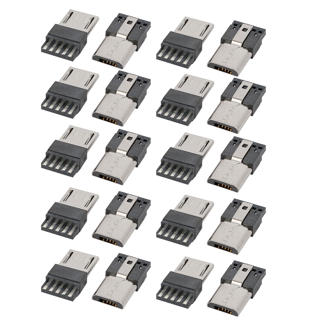 DIY Mini USB 5 Terminal Type Male Connector Silver Tone 20pcs - Walmart.com