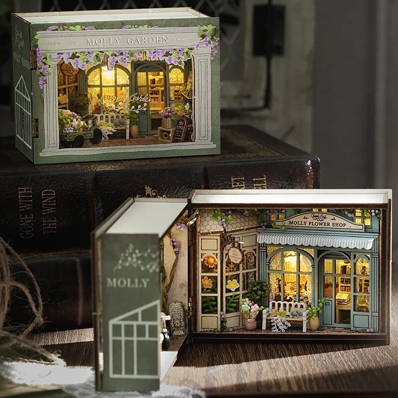 DIY Miniature Dollhouse Kit,Mini 3D Wooden Room Craft Model with LED ...