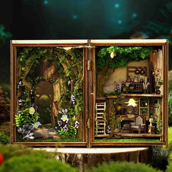 Lzvxtym DIY Miniature Dollhouse Kit,1:24 Scale 3D Wooden Tiny House Kit ...