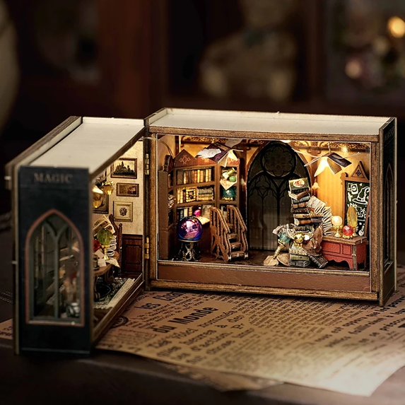 DIY Miniature Dollhouse Kit,Mini 3D Wooden Room Craft Model with LED ...