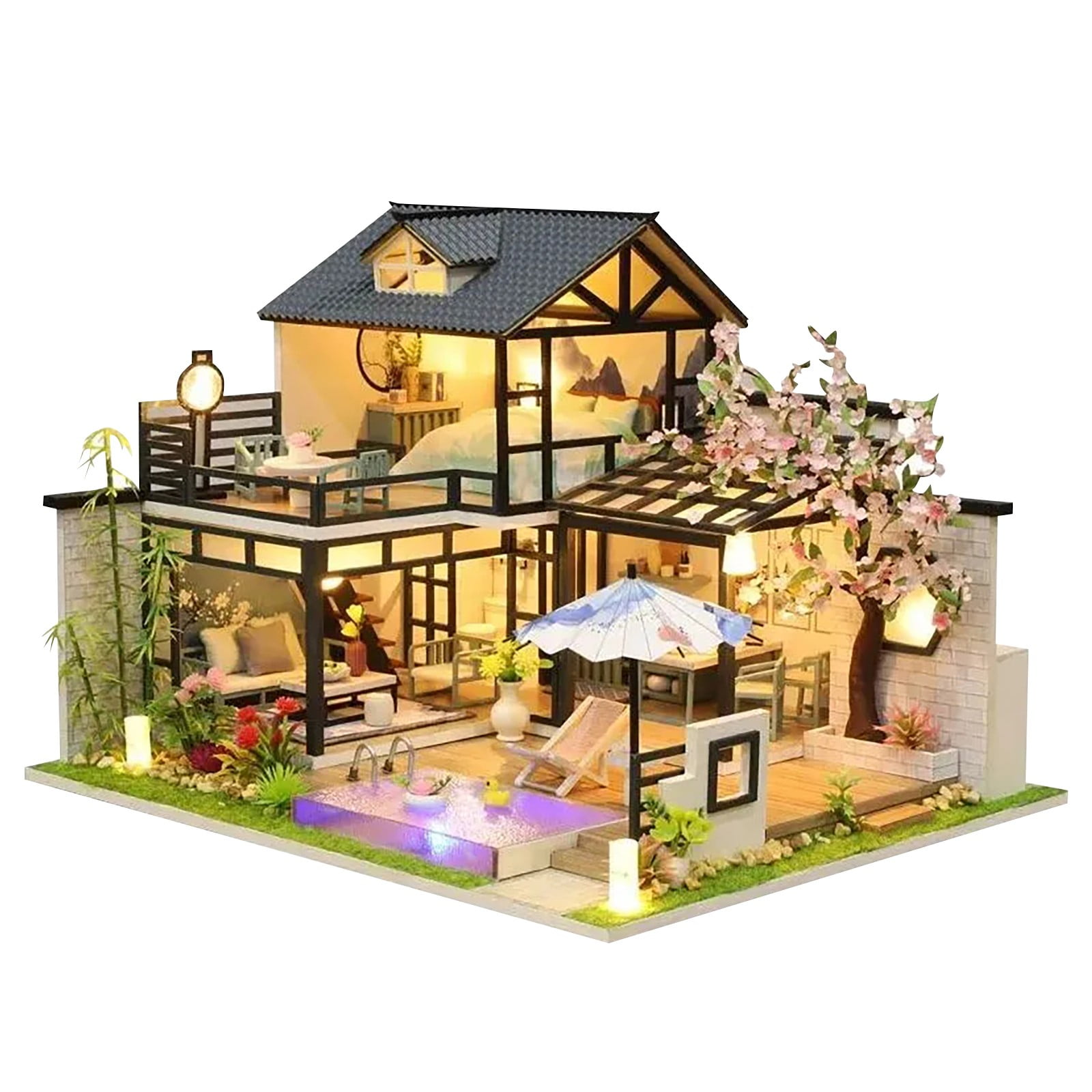 DIY Miniature Dollhouse Kit, Tiny House kit with Music, Miniature House ...