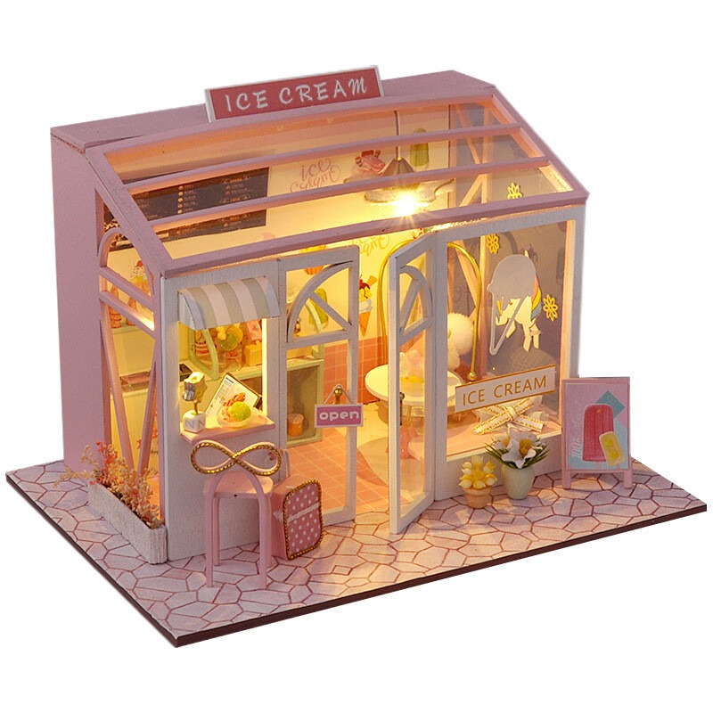 DIY Miniature Dollhouse Kits with LED Lighting ,Multicolor Handmade ...