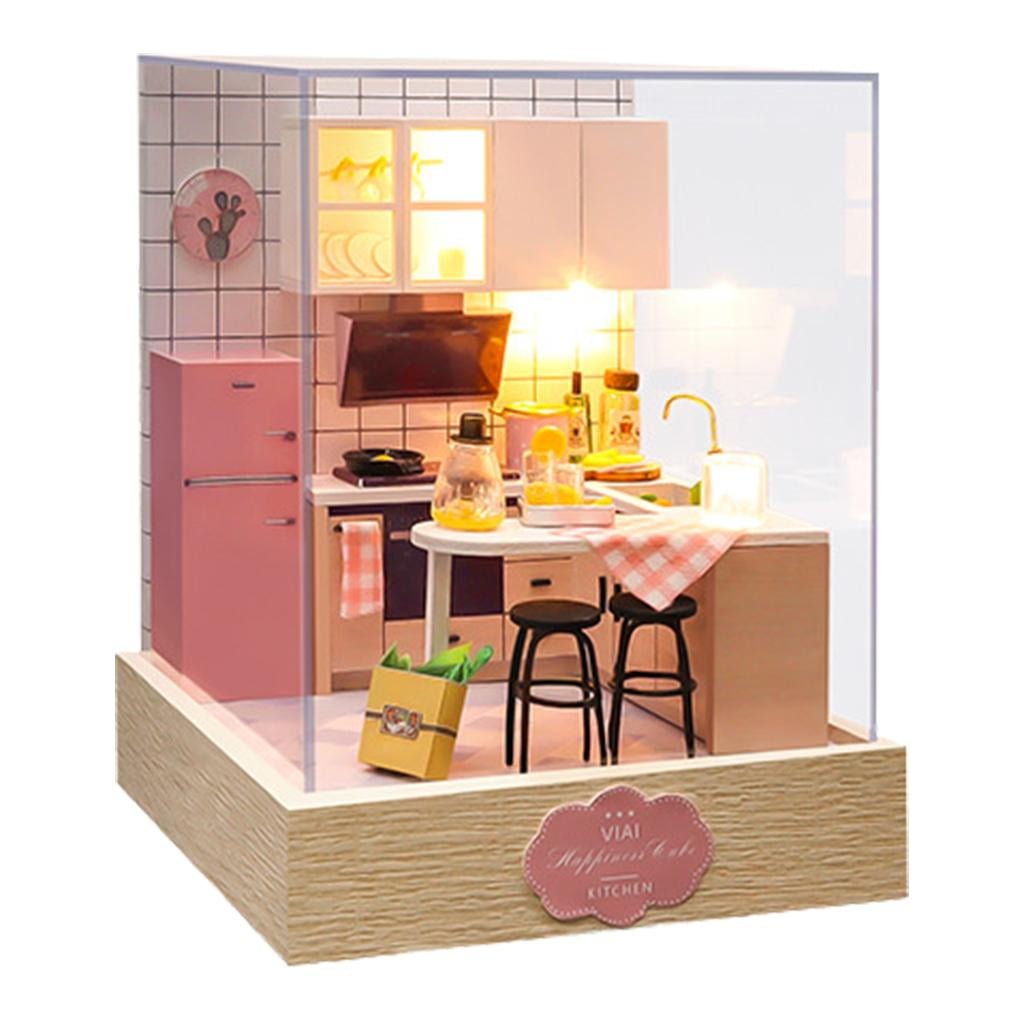 DIY Miniature Dollhouse with Furniture, Wooden Mini Model House ...