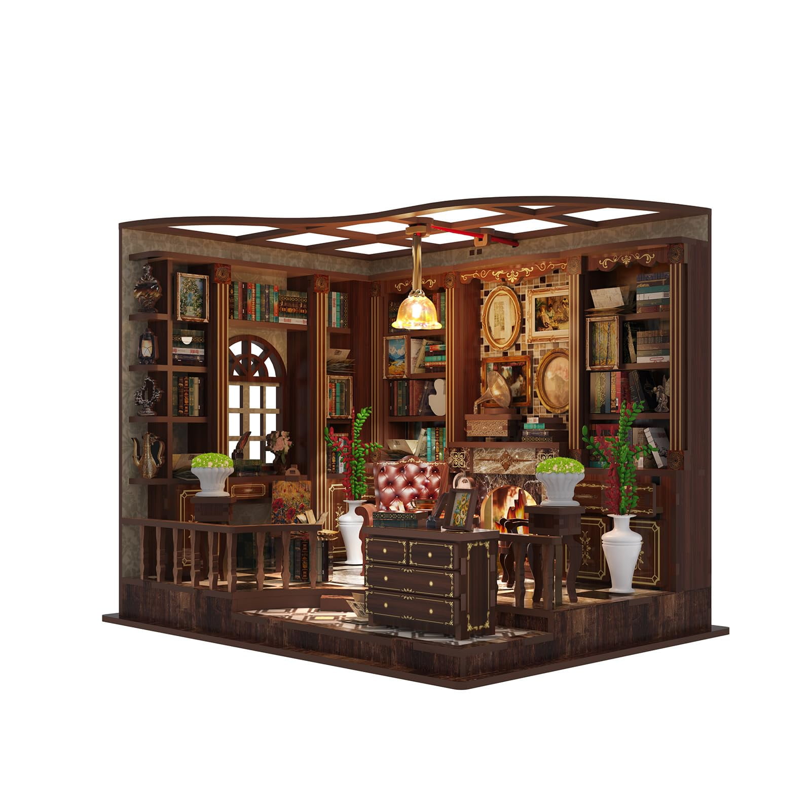 DIY Miniature House Kit, 3D Wooden Model Craft Kit with LED, Dollhouse ...