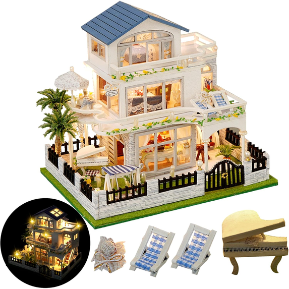 DIY Miniature House Kit, BUSATIA Mini House Kit for Beginners, Creative ...