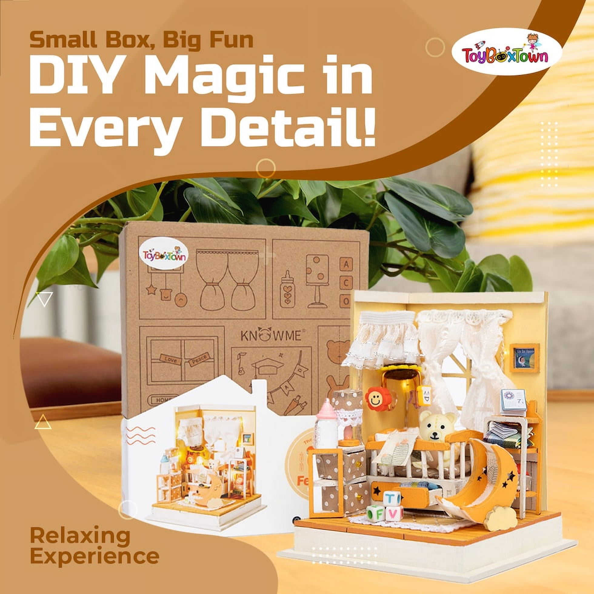 Wooden DIY Miniature Nursery House Kit - Realistic 3D Dollhouse for ...