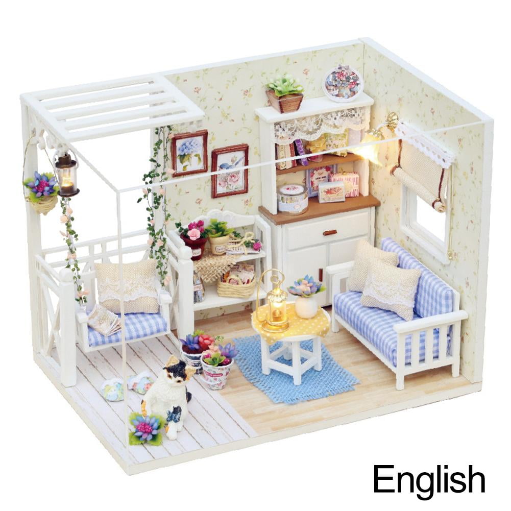 DIY Miniature House Kit Mini Doll House Model Tiny Home Build Diorama ...