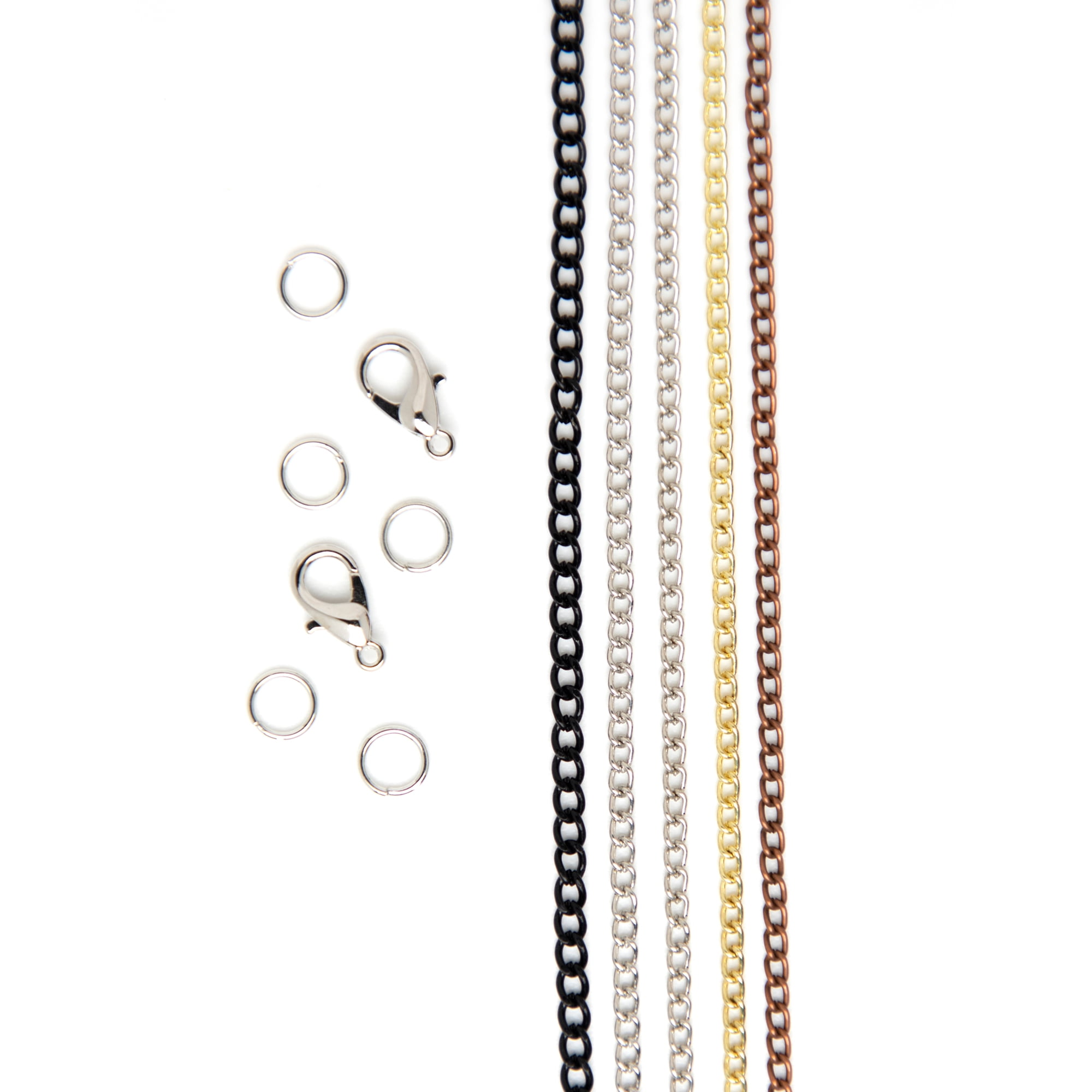 DIY Mixed Metals Chain Set in Silver, Bronze, Gold, Black - Walmart.com