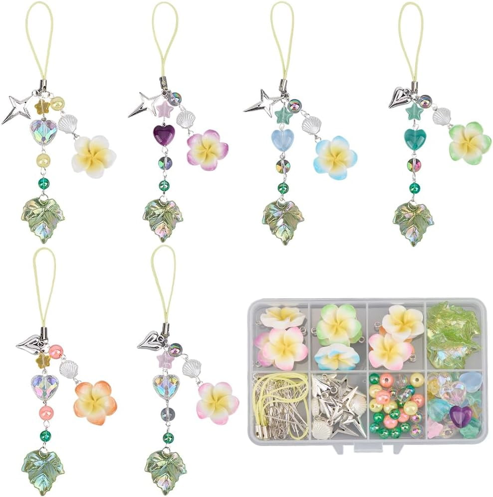 DIY Mobile Straps Jewerly Kits Including Glass Beads Resin Pendant ...