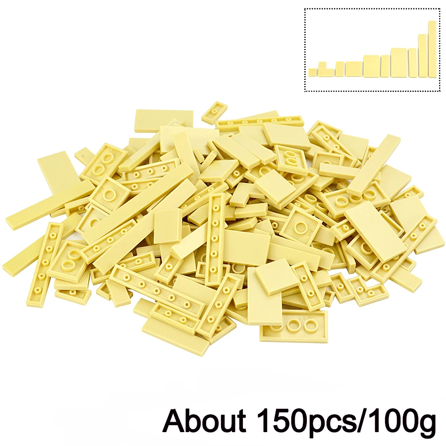 DIY Model Smooth Thin Building Blocks 150PCS Multicolour Toy Parts Bulk ...