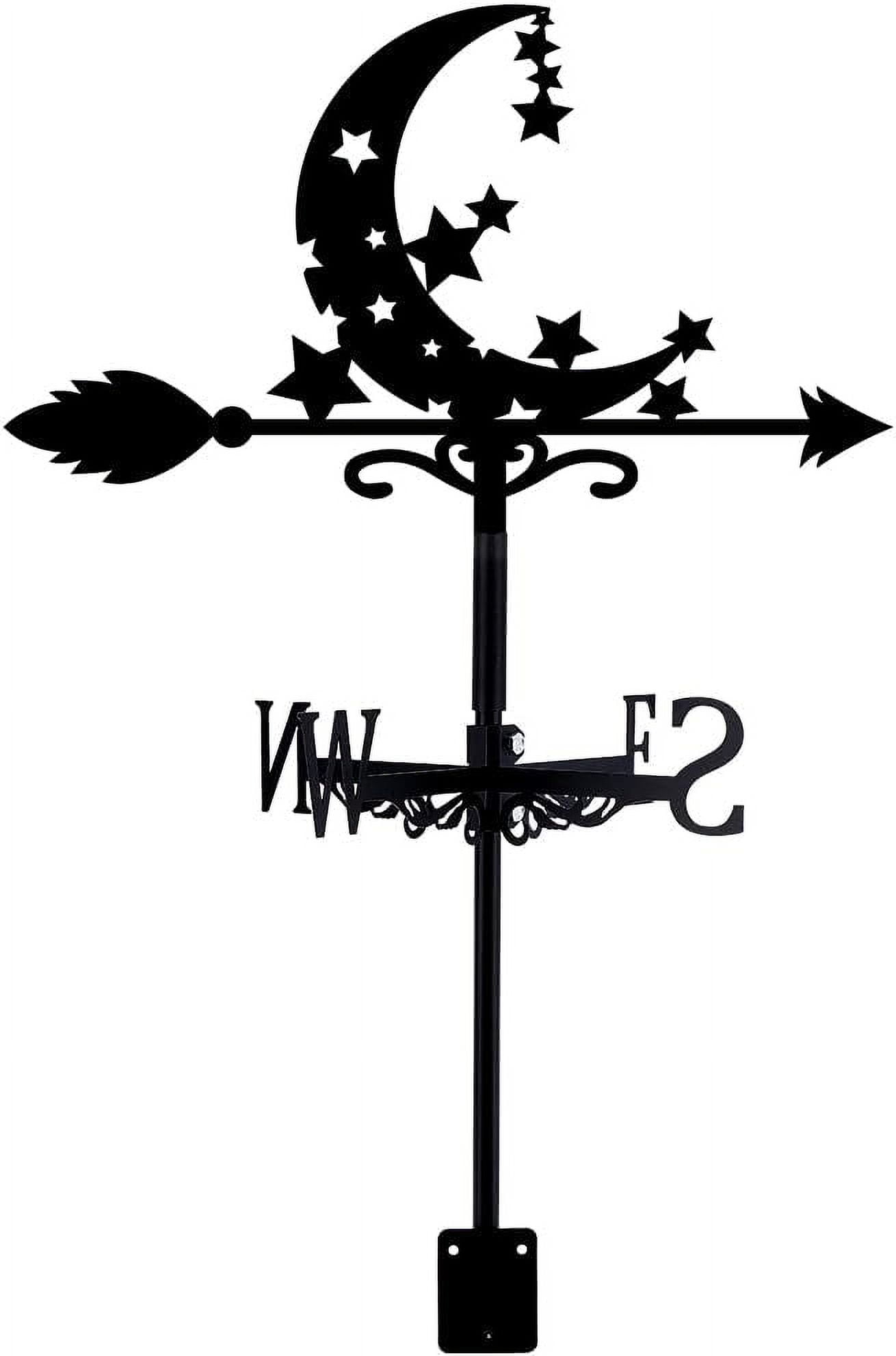 DIY Moon Stars Wind Vane Metal Weather Vanes for Yard Roof Garden ...