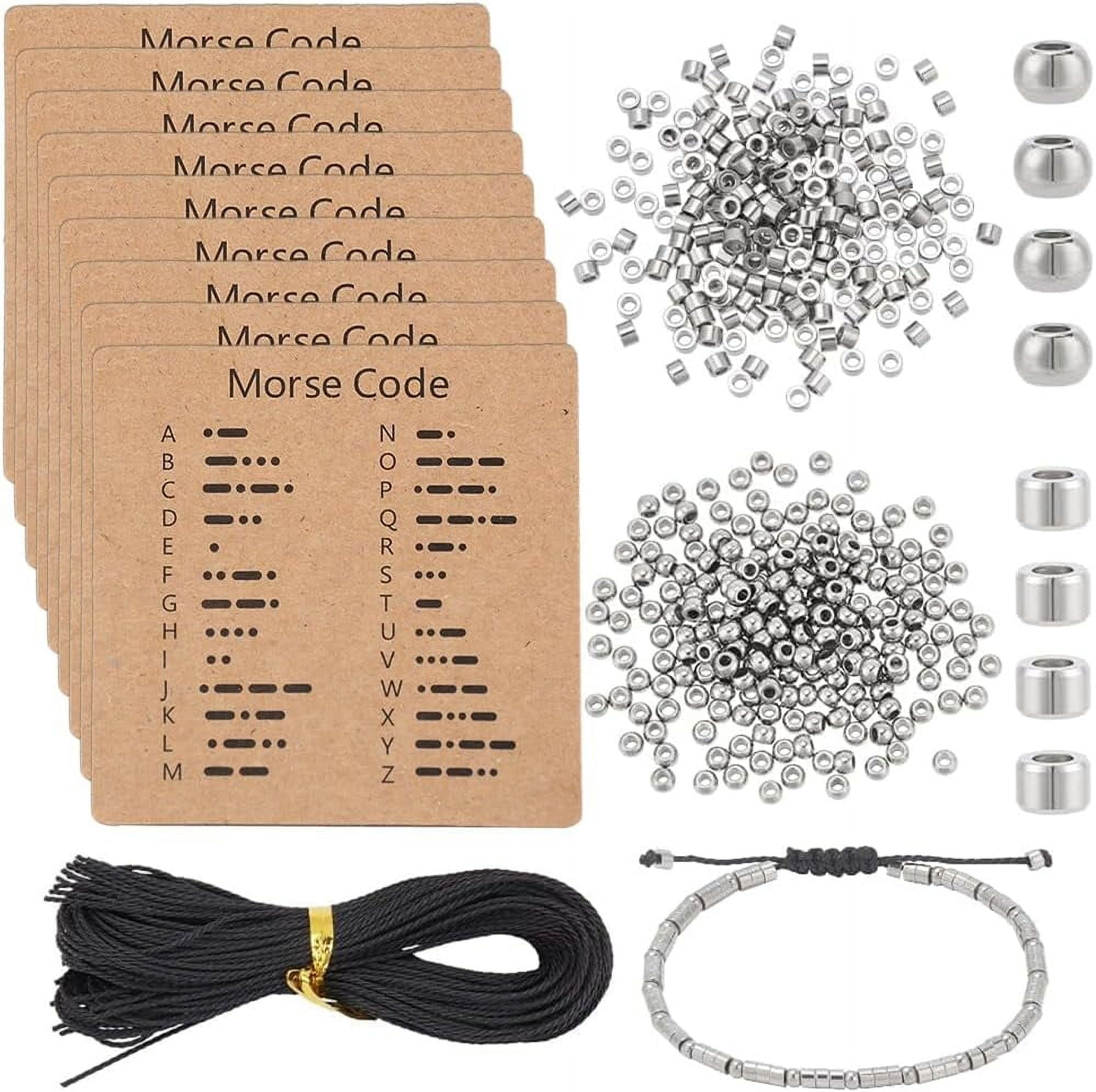 DIY Morse Code Bracelet Making Kit Including 400Pcs 304 Stainless Steel ...