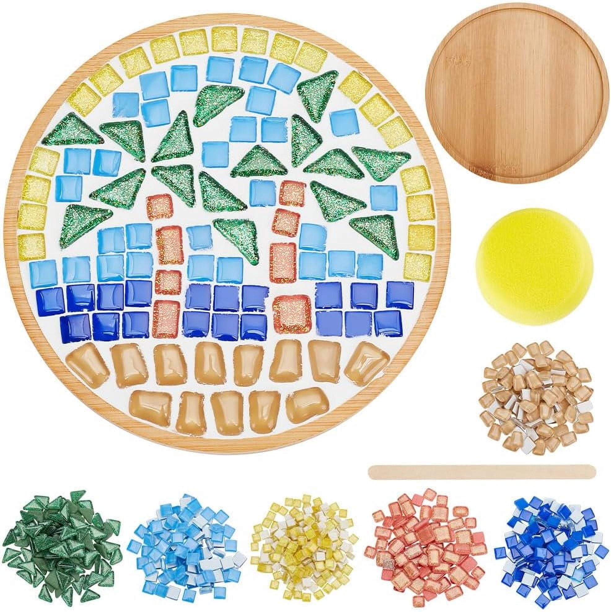 DIY Mosaic Craft Kit Coconut Tree Mosaic Bamboo Coasters Kits Adults ...
