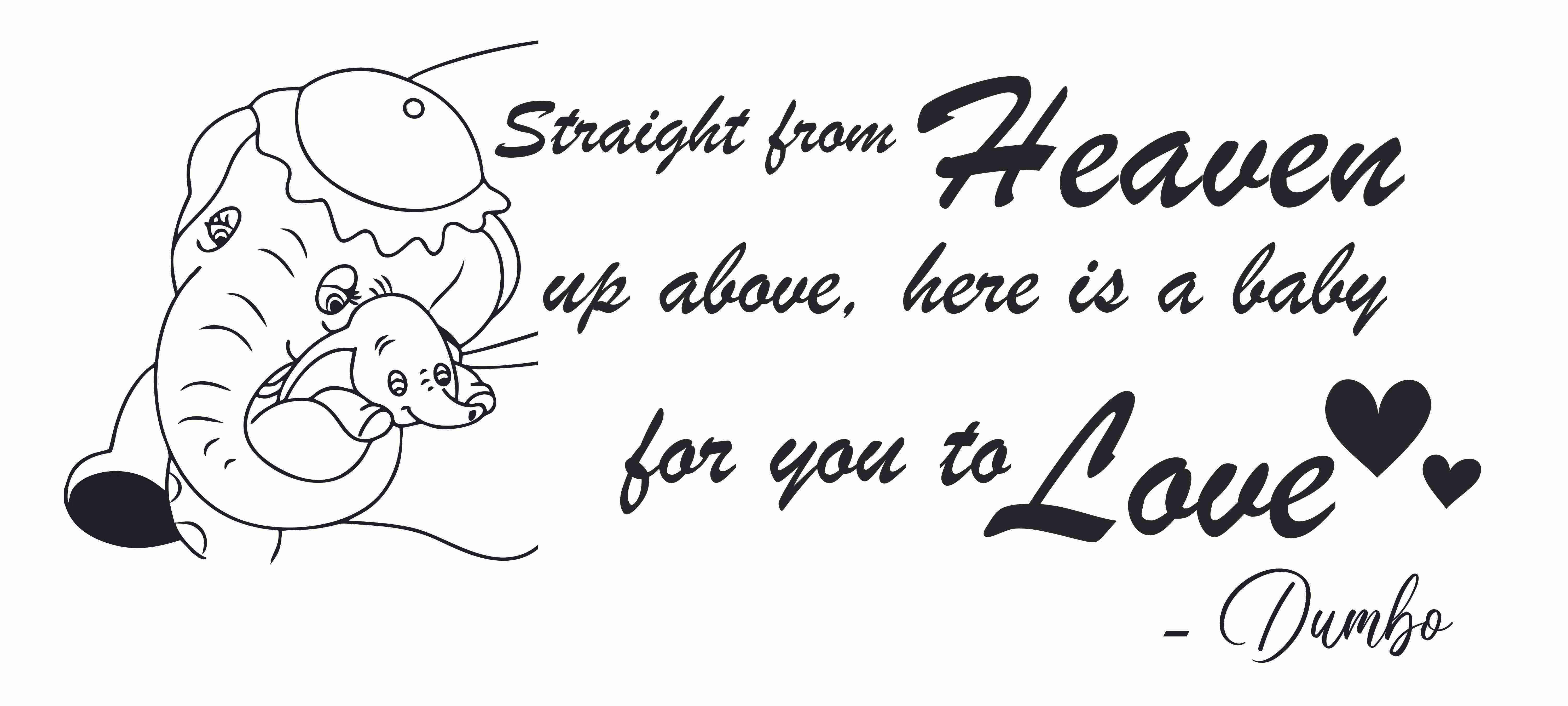 DIY Mrs. Jumbo And Dumbo Vinyl Wall Art Decal | 9" x 20" Stick And Peel ...