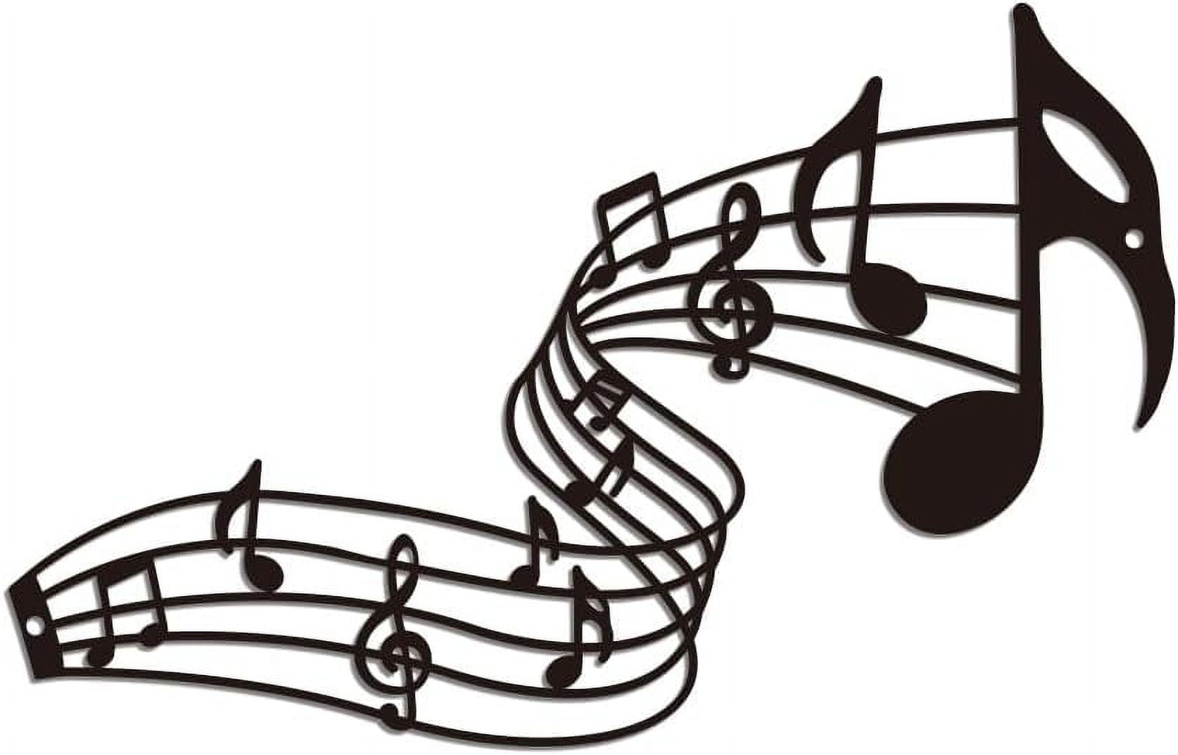 DIY Music Note Iron Wall Art Decorations Black Metal Wall Art Decor ...