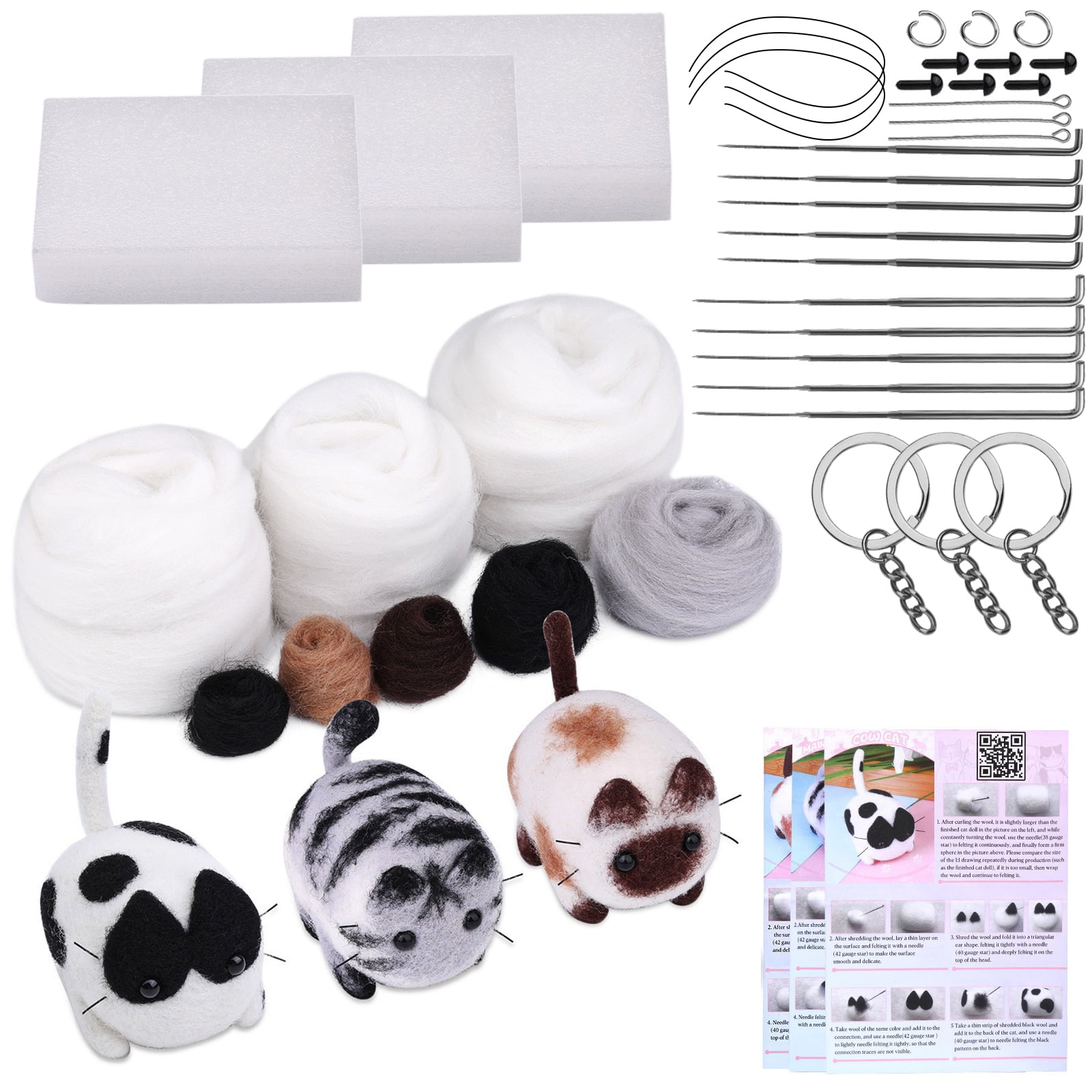 DIY Needle Felting Kit Create Your Own Cute Creature Dolls Crafted by ...